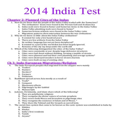 2014 India Test | DOCX