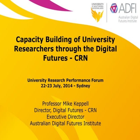 Research Capacity Building: Digital Futures - CRN | PDF | Undergraduate ...