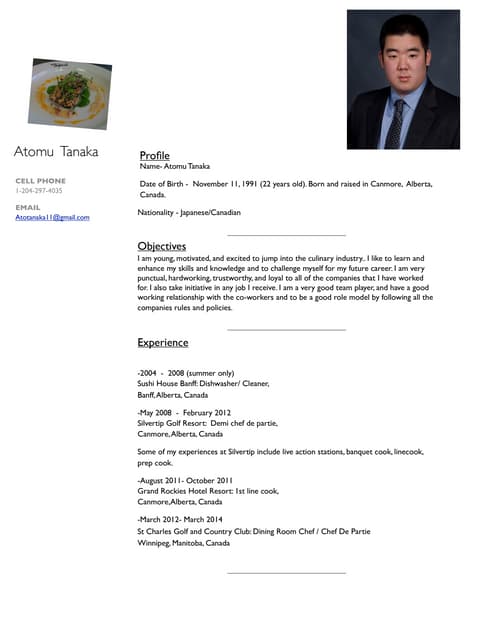 Atomu tanaka japanese resume | PDF