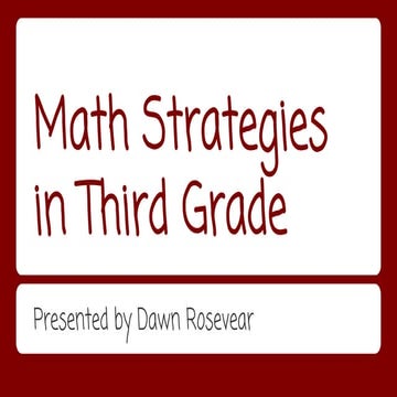 3rd Grade Math Strategies | PDF