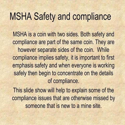 2014 msha compliance amm | PDF