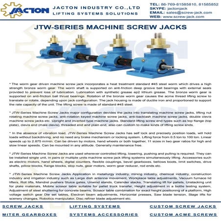 2014 new catalogue jtw-series machine screw jack,machine screw jack ...
