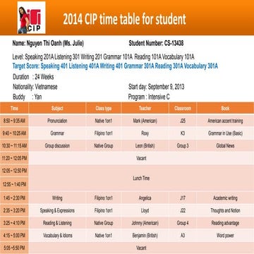 CIP 2014 New Schedule | PDF | Education
