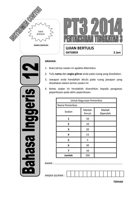 Pt3 form 2 final exam | DOCX