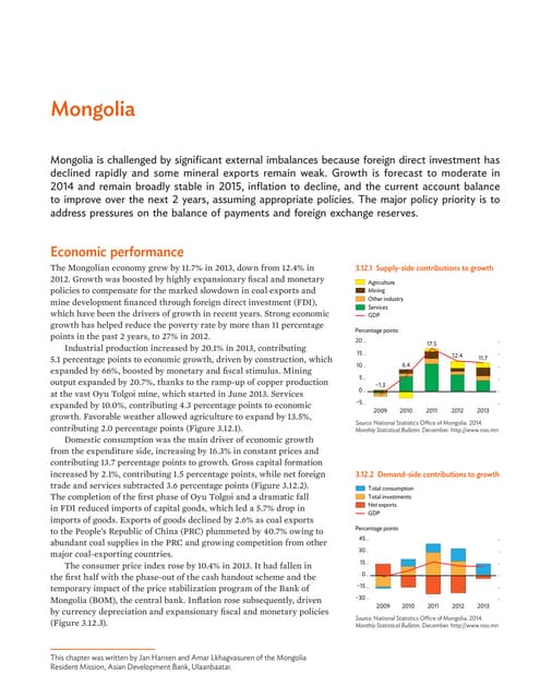 2015, REPORT, Mongolia 'Asian Development Outlook 2015', ADB | PDF