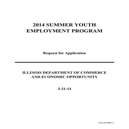 2014 Summer Youth Program RFA | PDF