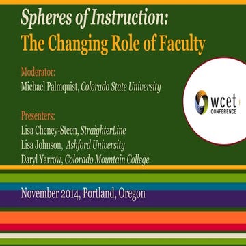 Spheres of Instruction: The Changing Faculty Role | PPTX | College ...