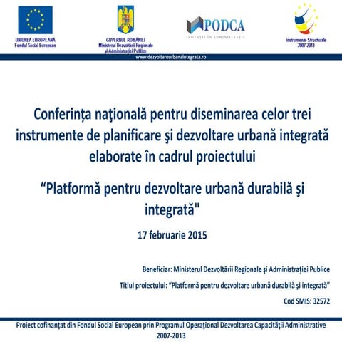 Platformă pentru dezvoltare urbană durabilă şi integrată | PDF