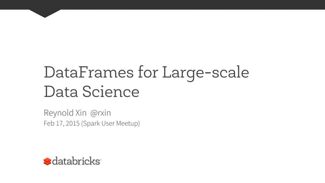 Introducing Dataframes In Spark For Large Scale Data Science Ppt 4889