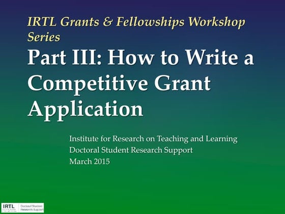 Developing a grant proposal | PPT