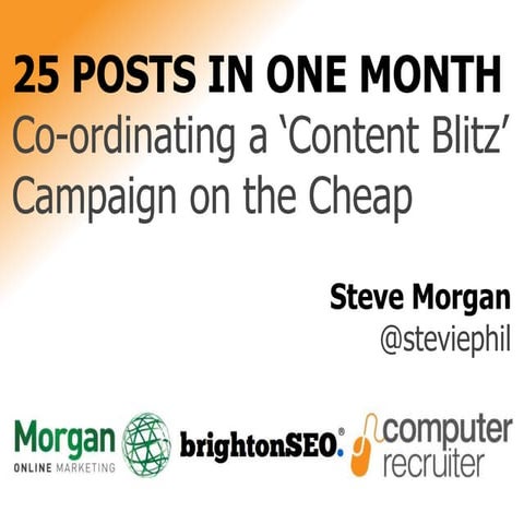 25 Posts in One Month: Co-ordinating a ‘Content Blitz’ Campaign on the ...