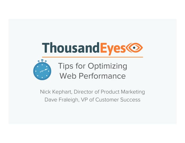 Tips For Optimizing Web Performance Ppt