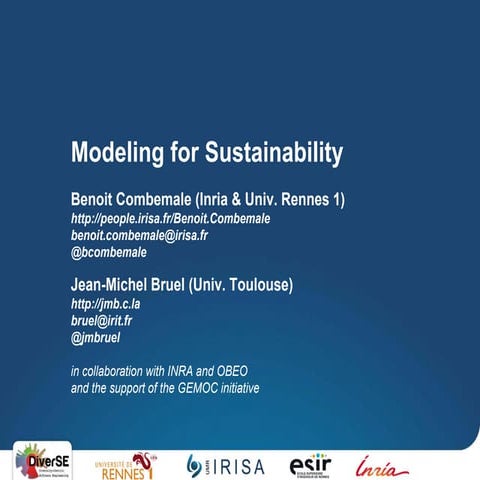 Modeling for Sustainability (June 19th, 2015) | PDF