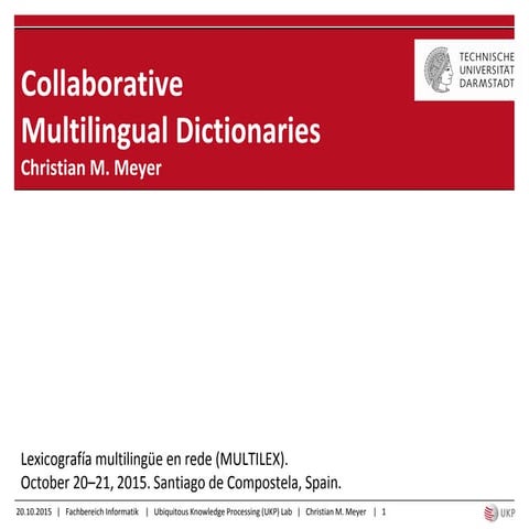 Collaborative Multilingual Dictionaries | PPT