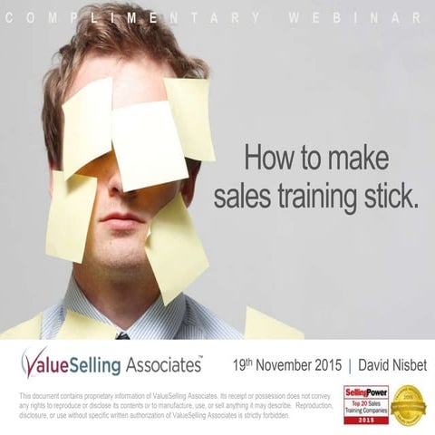 How to make sales training stick | PPT