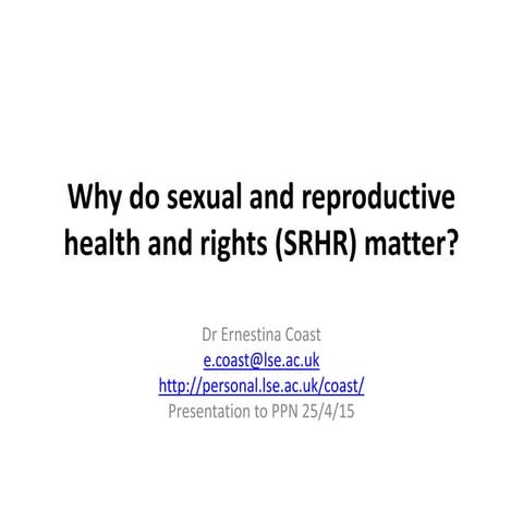 Why do sexual and reproductive health and rights matter? | PDF ...