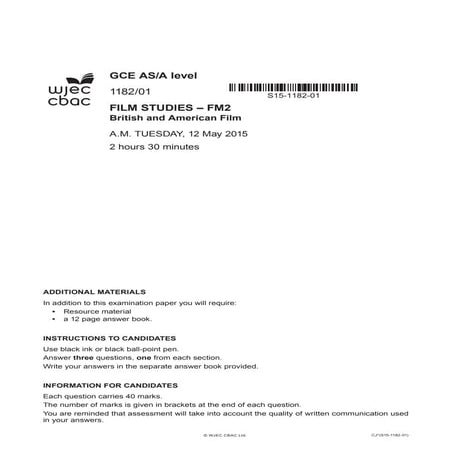 Wjec eduqas-a-level-film-studies-specification | PDF