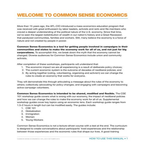 Welcome to Common Sense Economics | PDF