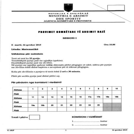 Modele testesh per kl i | PDF