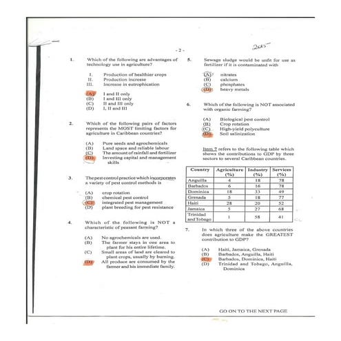 CAPE Environmental Science Unit 2 Paper 1 2015 | PDF