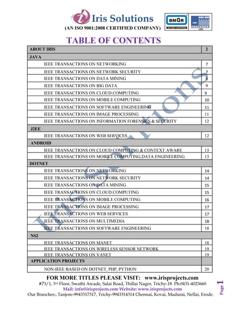 IEEE 2015 PROJECTS FOR ME, M.TECH, BE, B.Tech-CSE,IT, MCA, M.Sc ... IEEE 2015 PROJECTS FOR ME, M.TECH, BE, B.Tech-CSE,IT, MCA, M.Sc ...