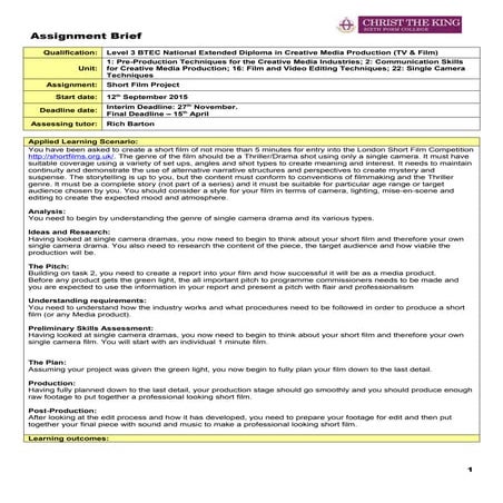 2015 2016 assignment brief 1,16,2, 22 final | PDF