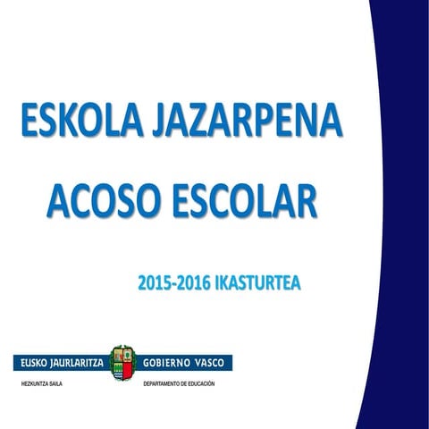 Eskola jazarpena. Hezkuntza Saila. Eusko Jaurlaritza | PDF