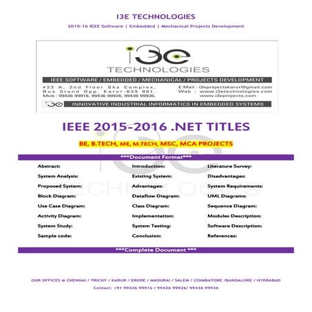 IEEE JAVA .NET Project titles | PDF