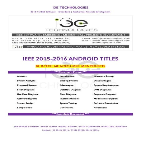 2015 2016 ieee android project titles | PDF
