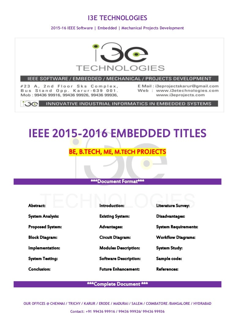 2015 2016 ieee embedded project titles