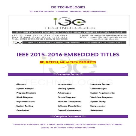 2015 2016 ieee embedded project titles | PDF