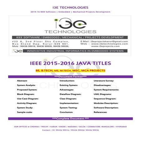 2015 2016 ieee java project titles | PDF