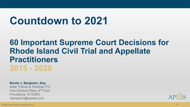 Anatomy of a Petition for Writ of Certiorari to the Rhode Island ...