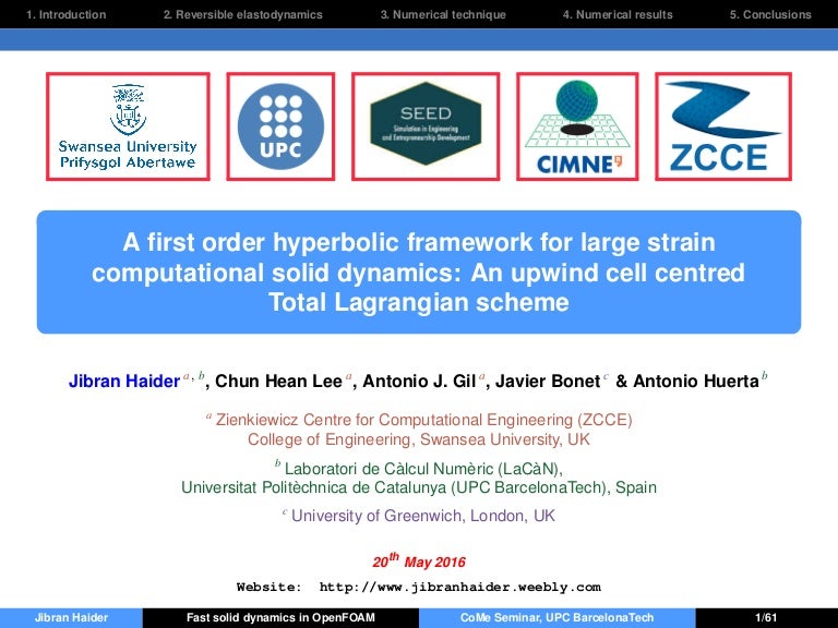 A First Order Hyperbolic Framework For Large Strain Computational Com…