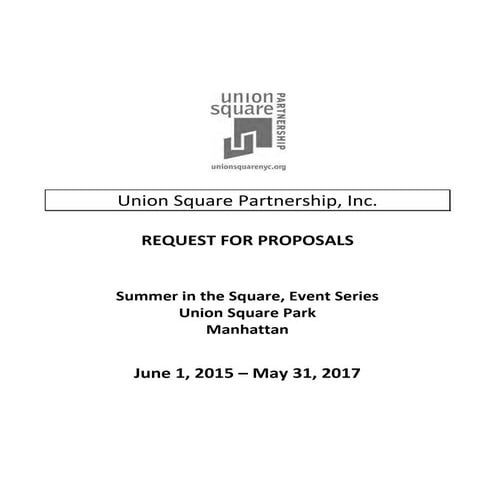 Marketing & PR RFP: Union Square Partnership | PDF
