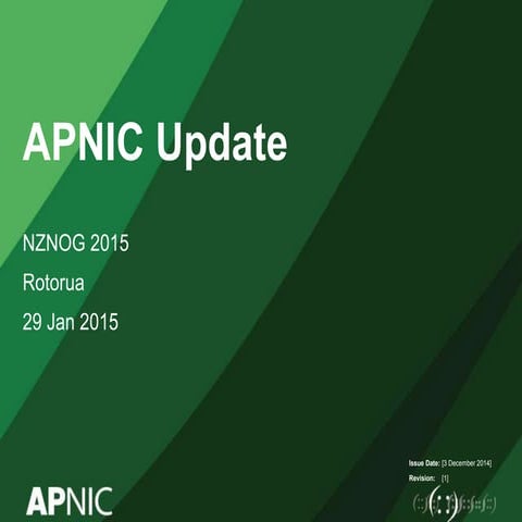 APNIC Update for NZNOG 2015 | PPTX | Internet | Computing