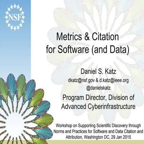 Metrics & Citation for Software (and Data) | PPT