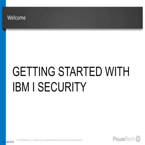Getting Started with IBM i Security | PPTX