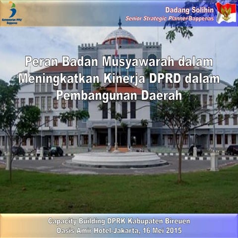 Peran Badan Musyawarah dalam Meningkatkan Kinerja DPRD dalam Pembangunan Daerah | PDF