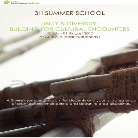 3H Summer School: Unity & Diversity - Building for Cultural Encounters ...