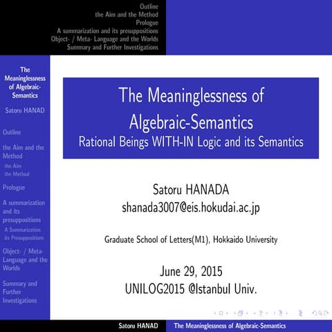 20150629 ``The Meaninglessness of Algebraic Semantics'' | PPT