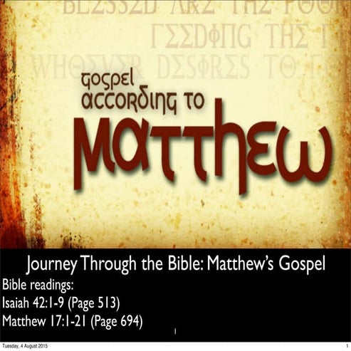 Journey Through the Bible: Matthew | PDF