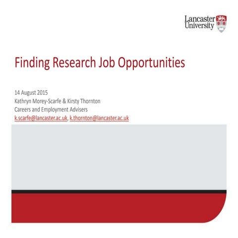 Research Bites - Finding research job opportunities | PPTX