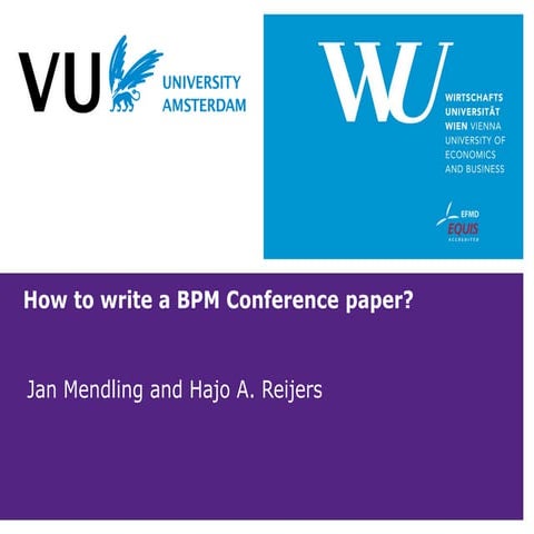 How to write a BPM conference paper? | PDF