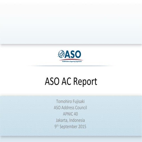 ASO/AC Report | PPT