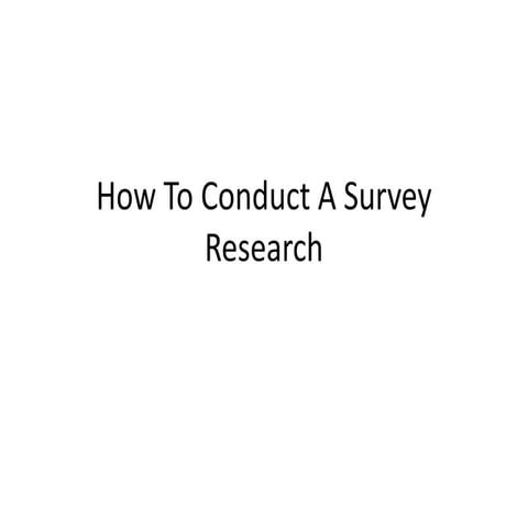 how to conduct a survey research sem 1 session 20152016 | PDF
