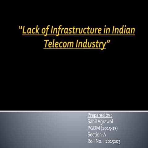 “Lack of Infrastructure in Indian Telecom Industry” | PPTX