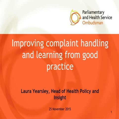 Complaint Handling Training Presentation | PPTX