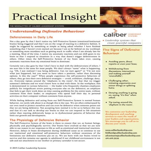 Understanding Defensive Behaviour | PDF