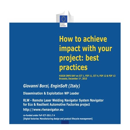 20151201 how to achieve impact with your project best practices | PPT